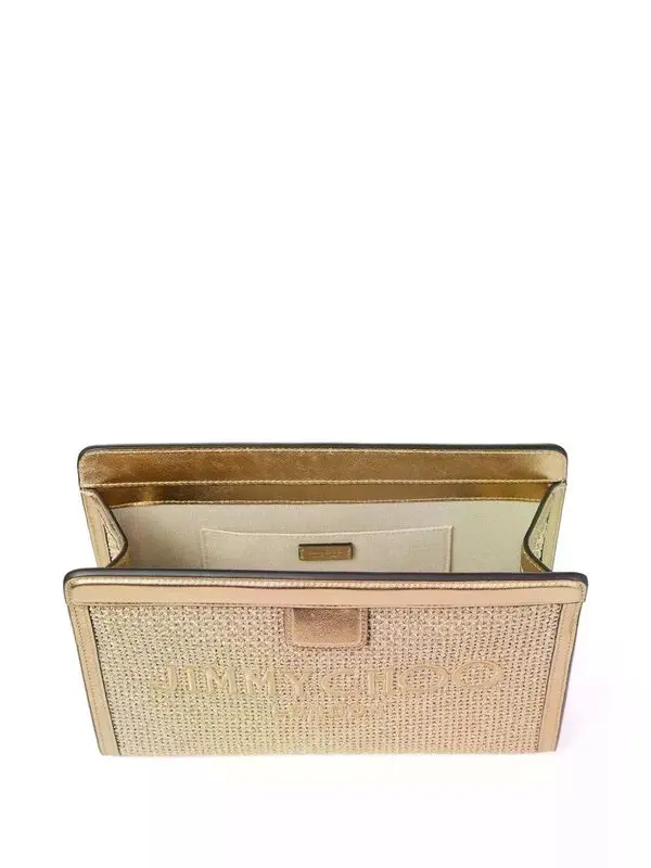 JIMMY CHOO Avenue Logo Clutch - Neutrals