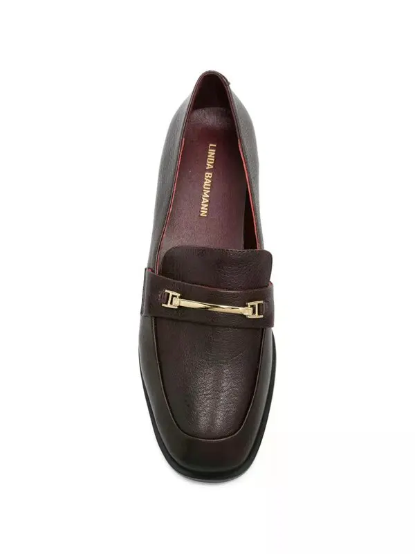 LINDA BAUMANN Gold-tone Hardware Loafers
