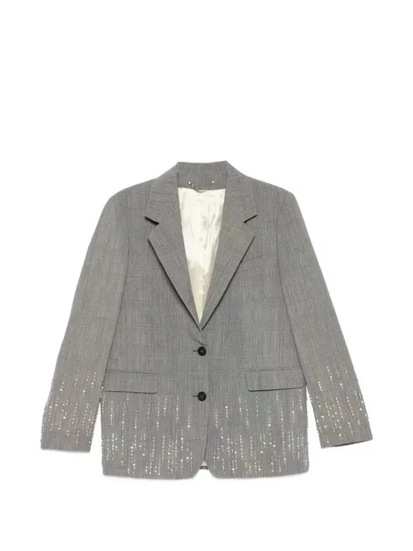 GOLDEN GOOSE Checked Embellishment Jacket - Grey