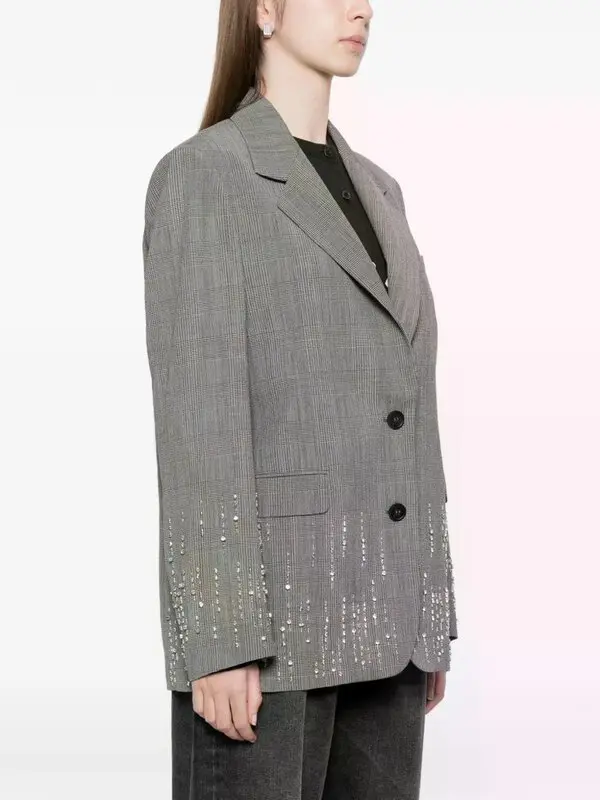GOLDEN GOOSE Checked Embellishment Jacket - Grey