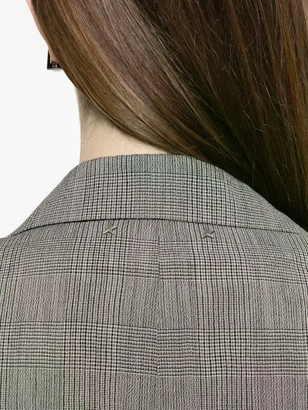 GOLDEN GOOSE Checked Embellishment Jacket - Grey