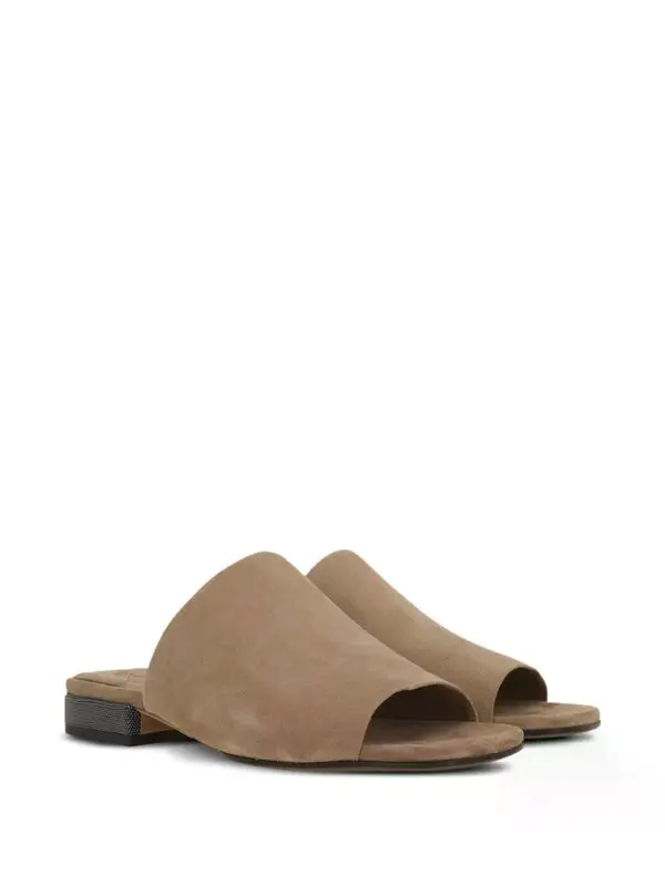 Brunello Cucinelli Suede Open-toe Mules - Brown