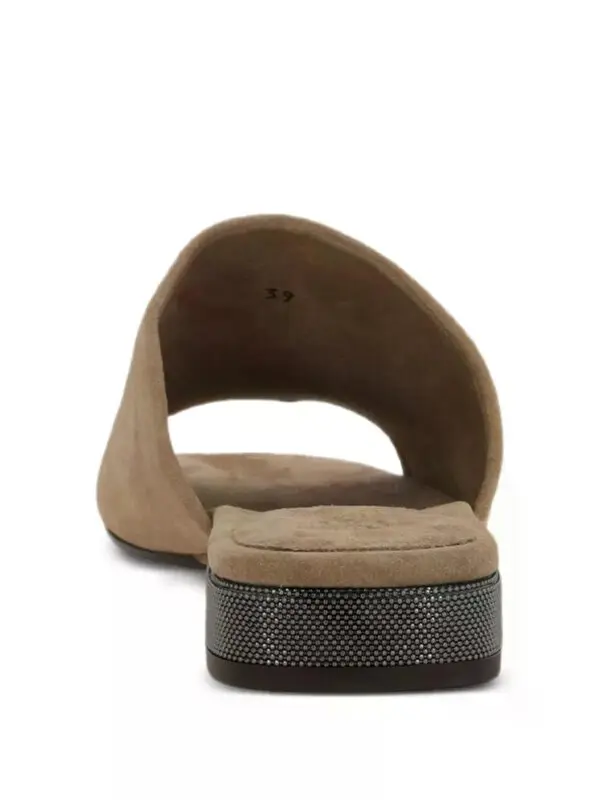 Brunello Cucinelli Suede Open-toe Mules - Brown