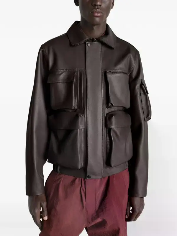 LEMAIRE Multi-pocket Leather Jacket