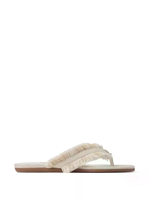 JIMMY CHOO Bay Flat Sandals - Neutrals