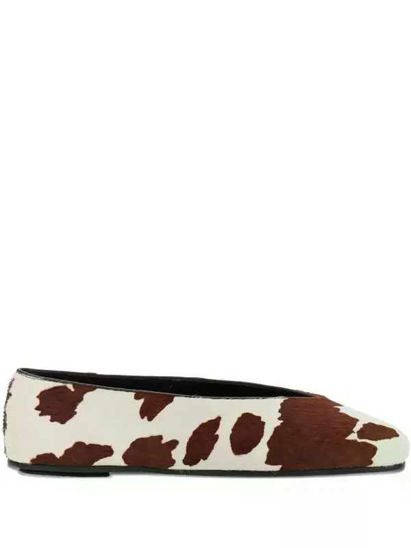 Jeffrey Campbell Animalier Print Ballet Flats - White