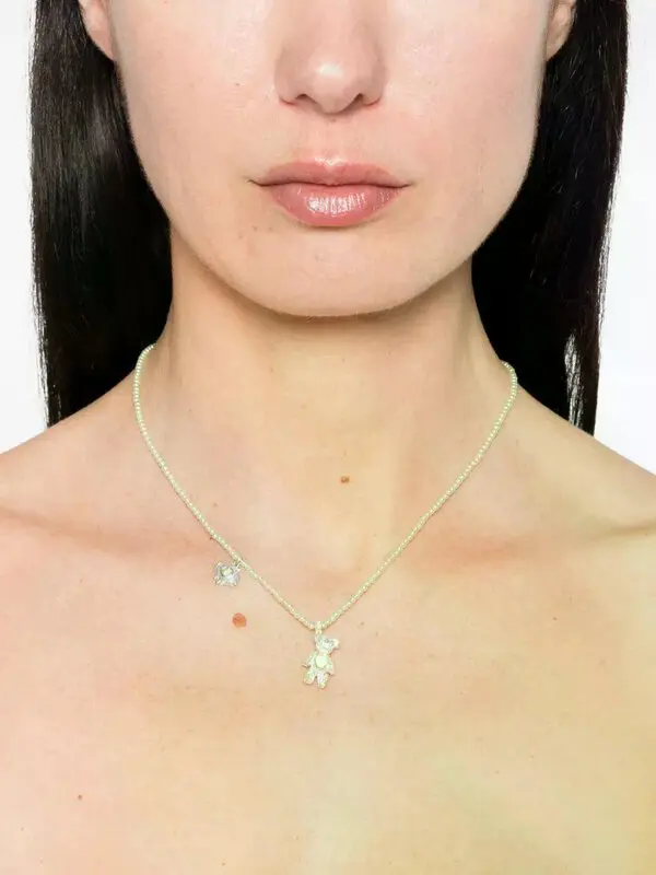 YVMIN Bear Flower-charm Necklace