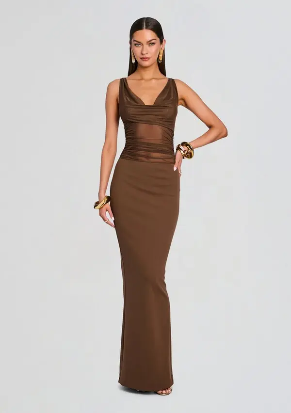 SEROYA Marla Maxi Dress - Sable Brown