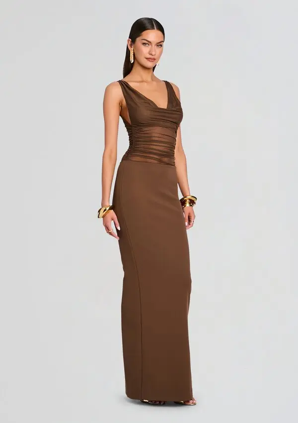 SEROYA Marla Maxi Dress - Sable Brown