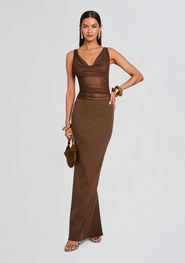 SEROYA Marla Maxi Dress - Sable Brown