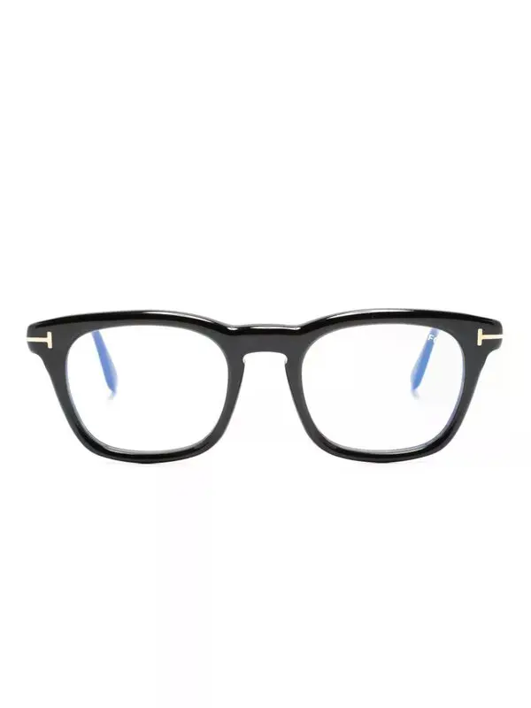TOM FORD Logo-plaque Square-frame Glasses - Black