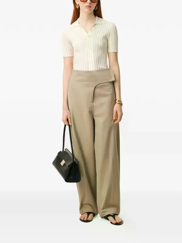 AMI Paris Cotton Gabardine Belted Trousers