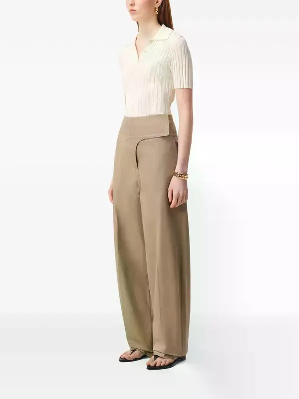 AMI Paris Cotton Gabardine Belted Trousers