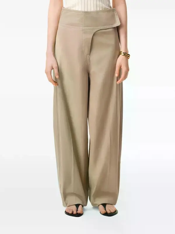 AMI Paris Cotton Gabardine Belted Trousers