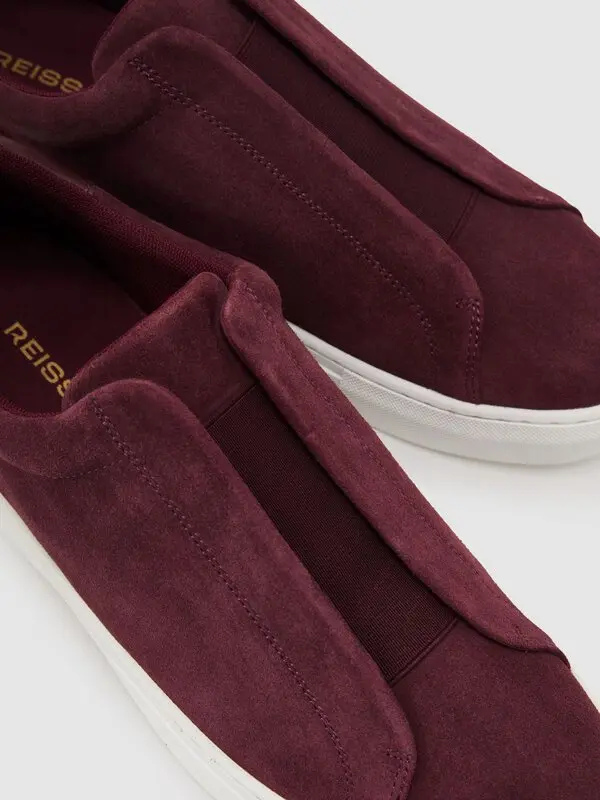 REISS Emil Suede Slip-on Trainers