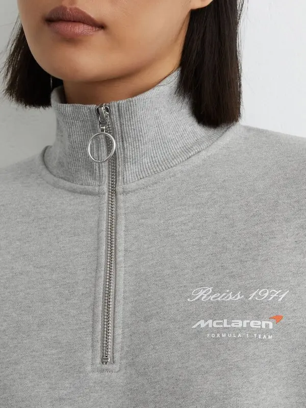 REISS X Mclaren Racing Half-zip Sweatshirt - Grey Melange