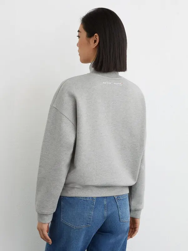 REISS X Mclaren Racing Half-zip Sweatshirt - Grey Melange