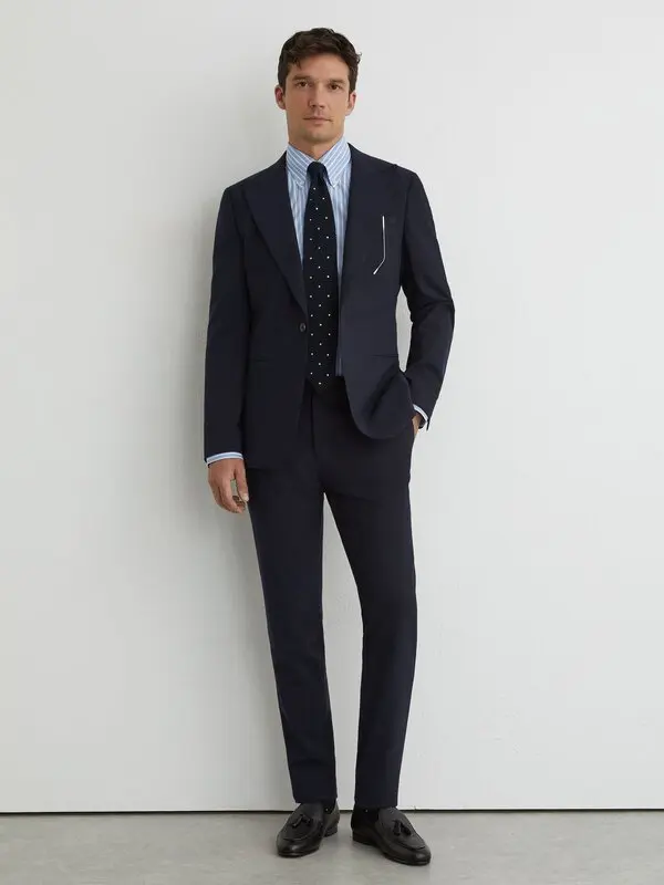 REISS Sb Belmont Sb Tailored Fit Single-breasted Suit Jacket Tailored-fit With Wool - Navy