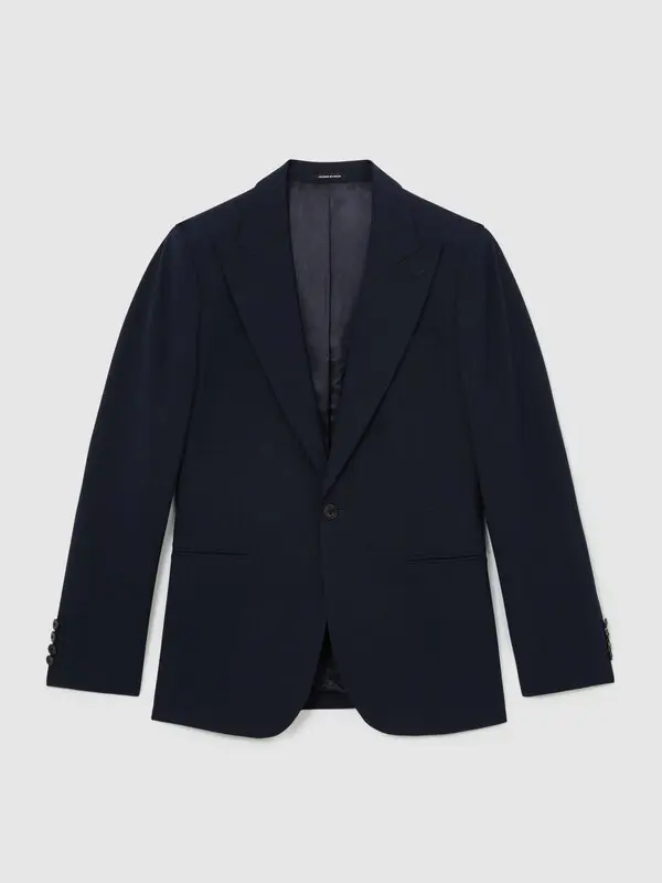 REISS Sb Belmont Sb Tailored Fit Single-breasted Suit Jacket Tailored-fit With Wool - Navy