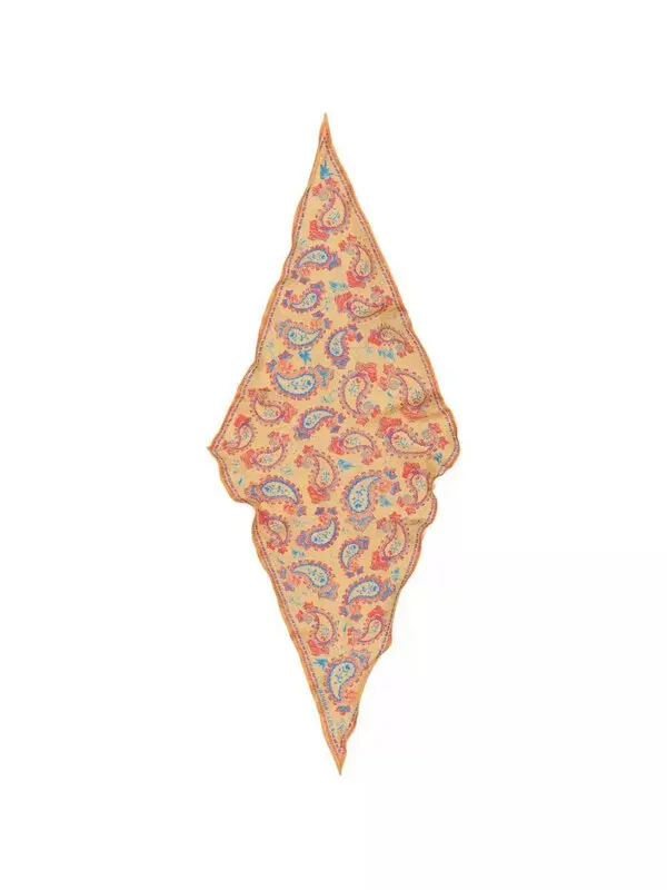 Bimba Y Lola Paisley-print Diamond Scarf - Yellow