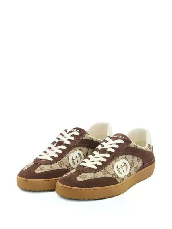 Gucci Logo-plaque Leather-panel Sneakers
