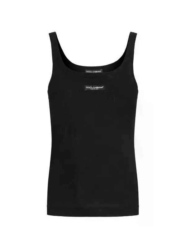 Dolce & Gabbana Ribbed Tank Top - Black