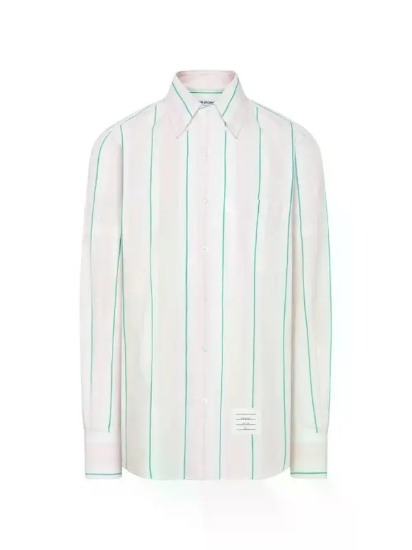 Thom Browne Striped Cotton Shirt - Pink