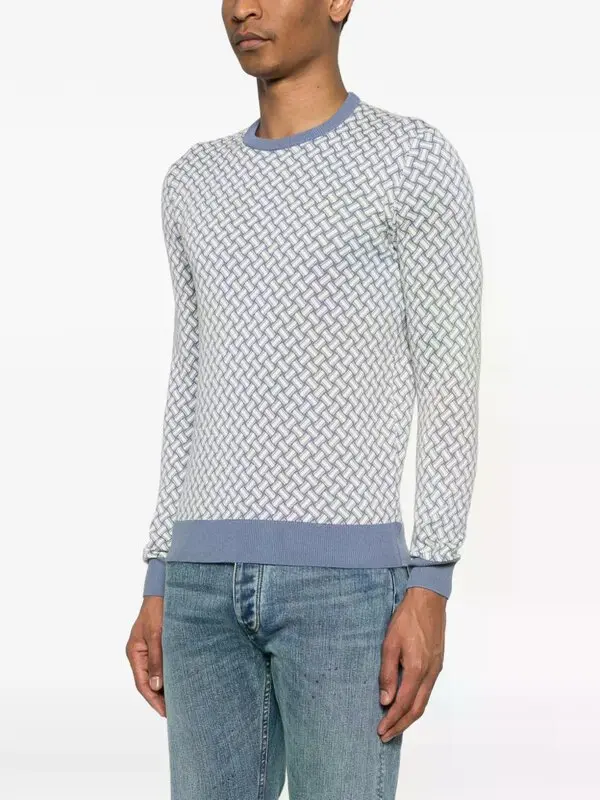 DRUMOHR Geometric Pattern Sweater - Blue
