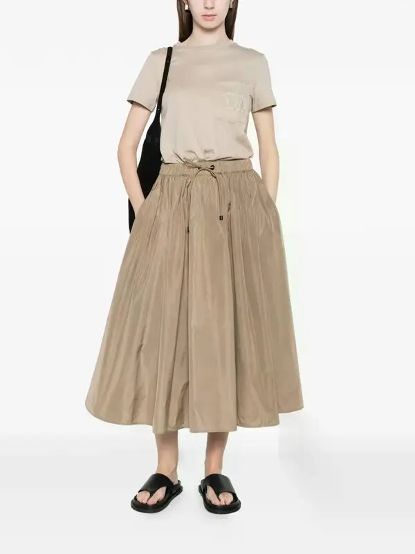 Max Mara Gathered Midi Skirt - Neutrals