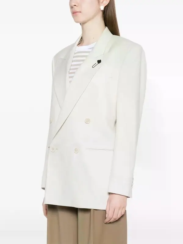 LARDINI Double-breasted Jacket - Neutrals