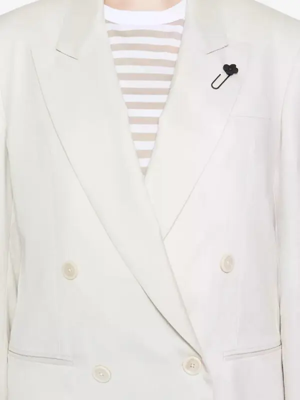 LARDINI Double-breasted Jacket - Neutrals