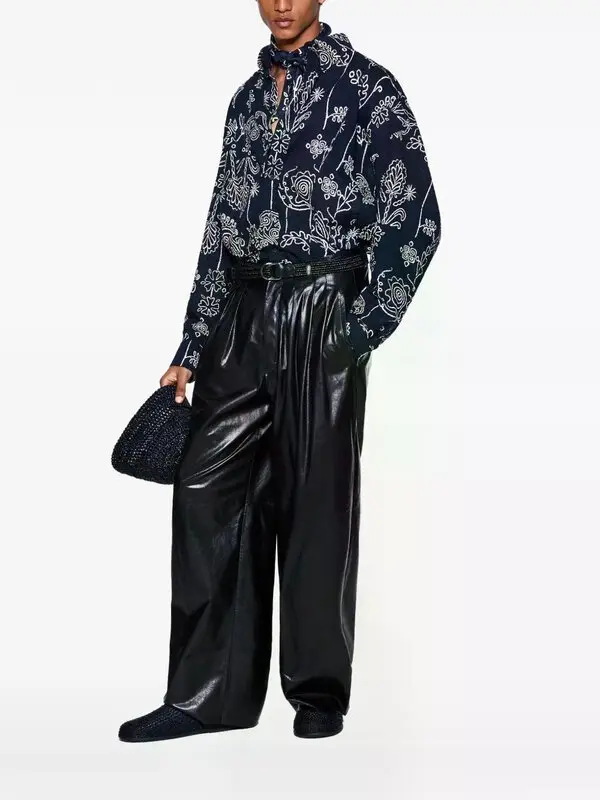 Giorgio Armani Floral-pattern Shirt - Black