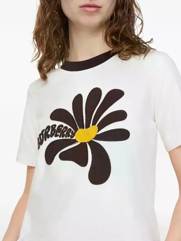 Burberry Daisy Appliqué Cotton T-shirt