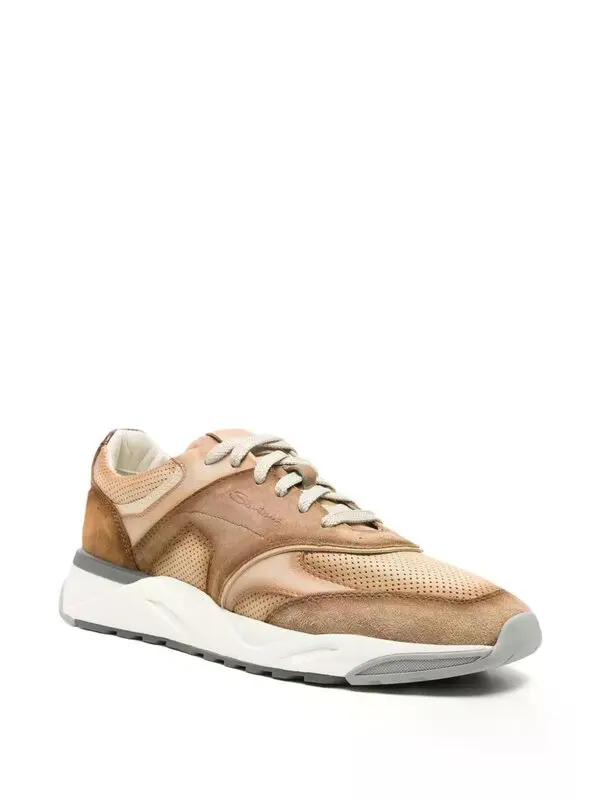 Santoni Innova Perforated Sneakers - Brown
