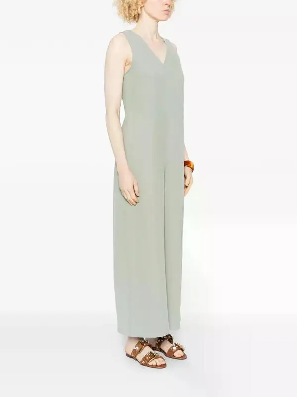 Calvin Klein V-neck Wide Leg Jumpsuit - Green