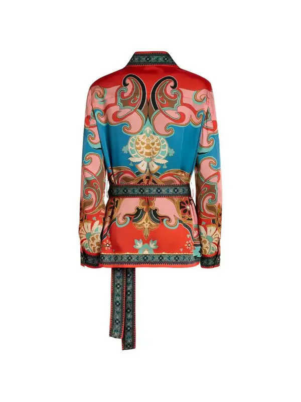 Etro Patterned Belted Jacket - Red