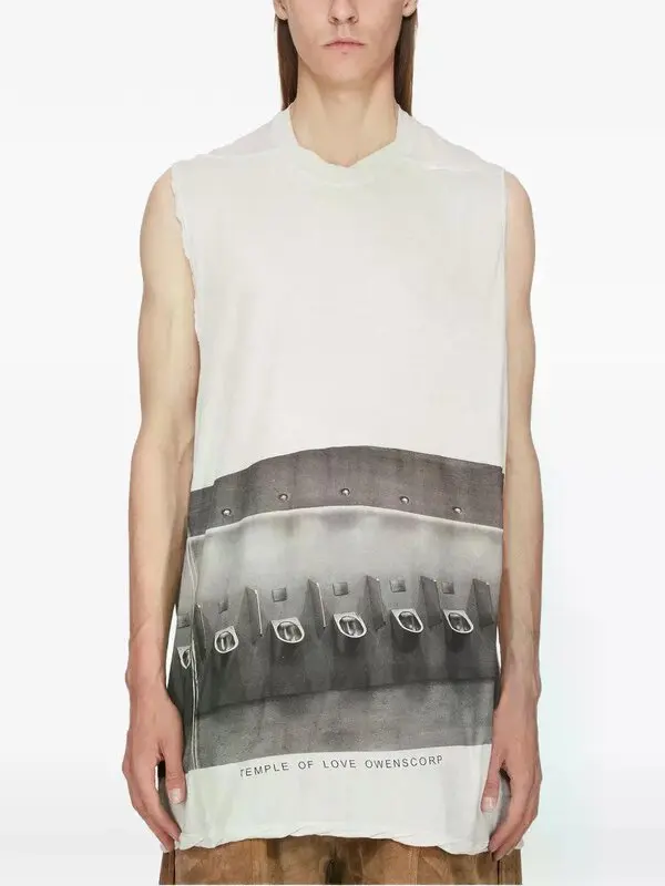 Rick Owens Printed Sleeveless Top - White