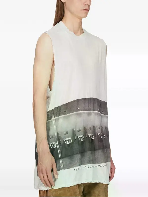 Rick Owens Printed Sleeveless Top - White