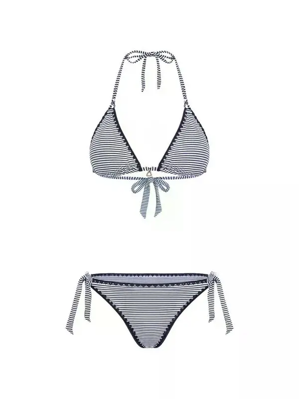BANANA MOON Striped Two-piece Bikini Set - Blue