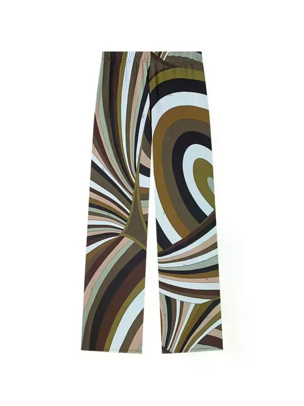 Emilio Pucci Iride-print Trousers - Brown