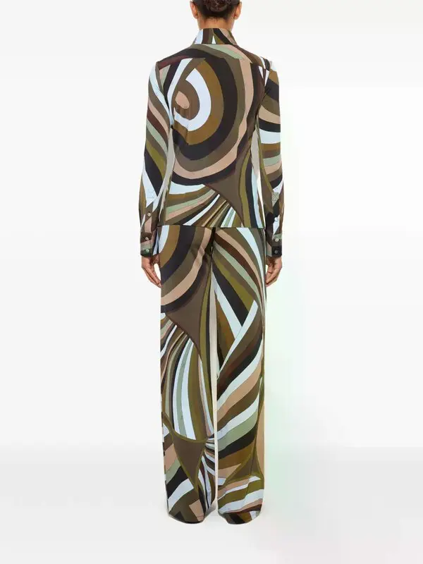 Emilio Pucci Iride-print Trousers - Brown