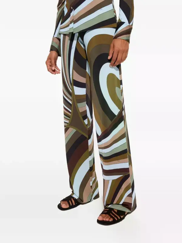 Emilio Pucci Iride-print Trousers - Brown