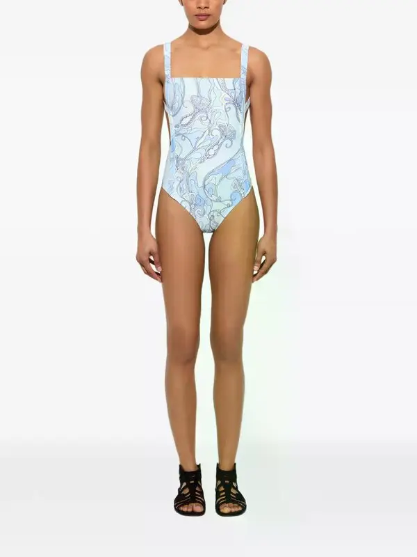 Emilio Pucci セパレート水着 Emilio Pucci Orchidee-print Swimsuit - Blue | Editorialist