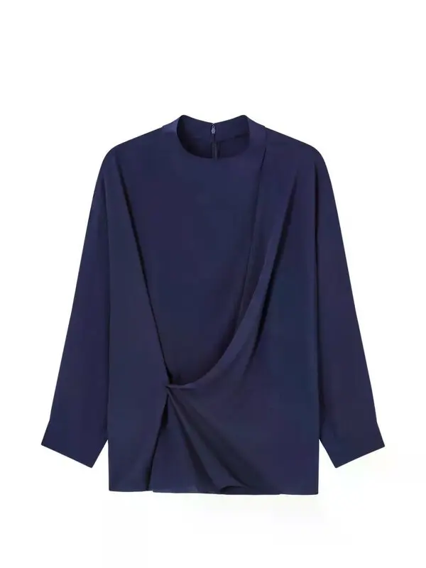 Giorgio Armani Draped Twisted Shirt - Blue