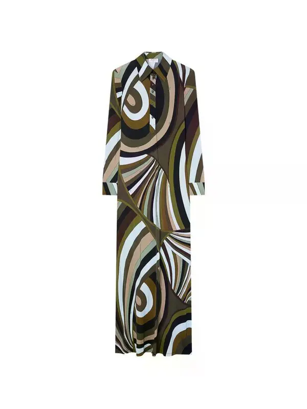 Emilio Pucci Iride-print Chemisier Dress - Green