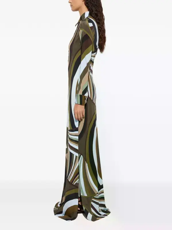 Emilio Pucci Iride-print Chemisier Dress - Green
