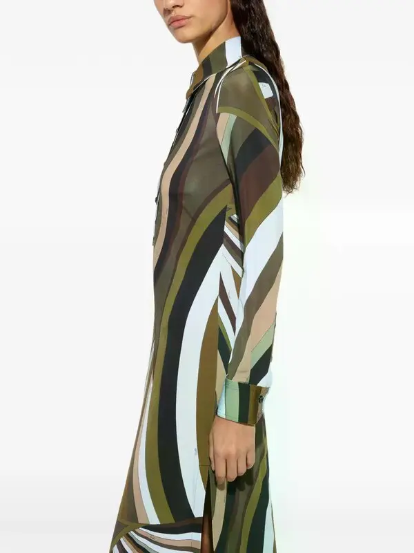 Emilio Pucci Iride-print Chemisier Dress - Green
