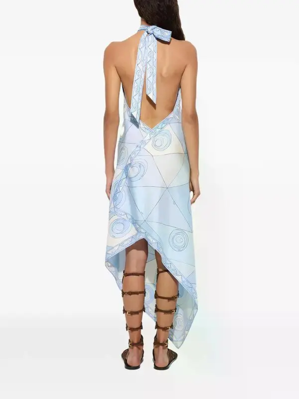 Emilio Pucci Occhi-print Silk Halterneck Dress