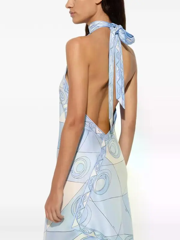Emilio Pucci Occhi-print Silk Halterneck Dress