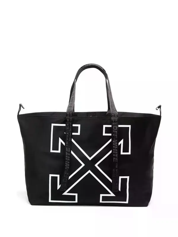 Off-White Graphic Print Tote - Black | Editorialist